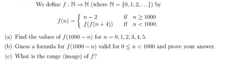 Solved We Define F NN Where N By Chegg Com