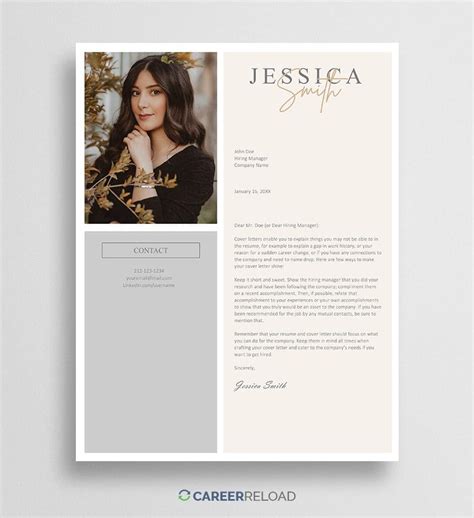 Powerpoint Cover Letter Templates Career Reload