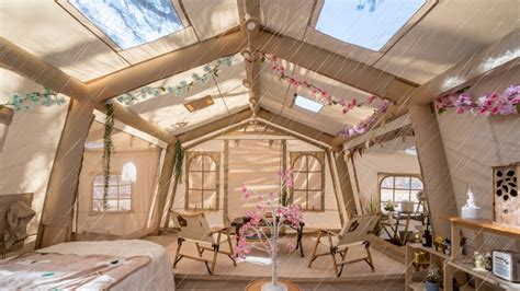 우중 캠핑 이건 호텔인가 텐트인가 에어텐트 Youtube