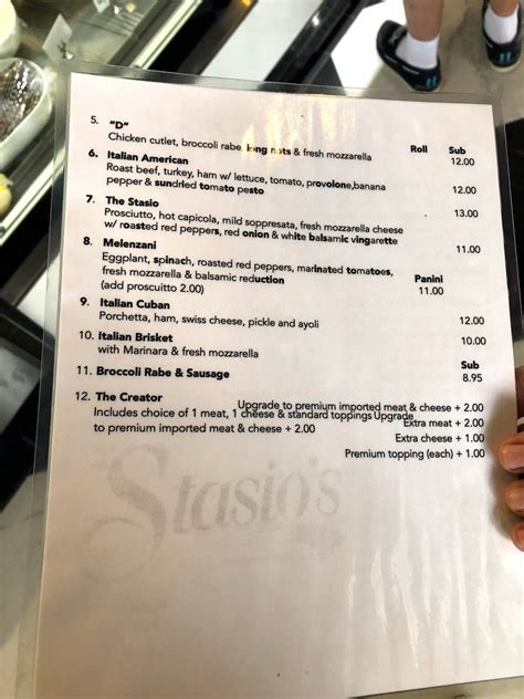 Menu At Stasios Italian Deli And Market Restaurant Orlando