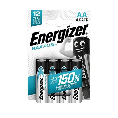Energizer Max Plus 4 X Aa Alcaline Battery Blister Blue