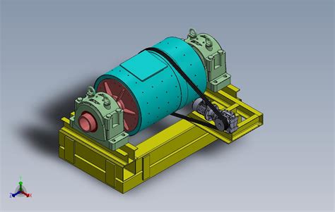球磨机solidworks 2014模型图纸免费下载 懒石网