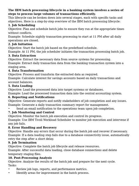 Ibm Batch Processing Lifecycle Pdf Databases Database Transaction
