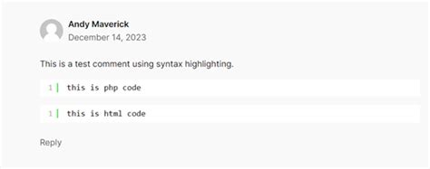 how to add syntax highlighting in wordpress comments