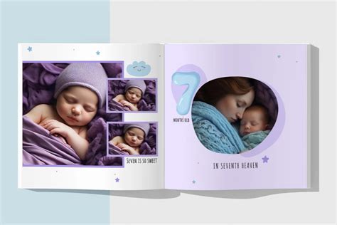 آلبوم عکس نوزادی تا یکسالگی لایه باز مراحل رشد کودک کد 20831