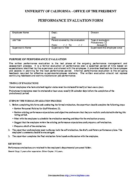 Performance Evaluation Form 1 Pdfsimpli