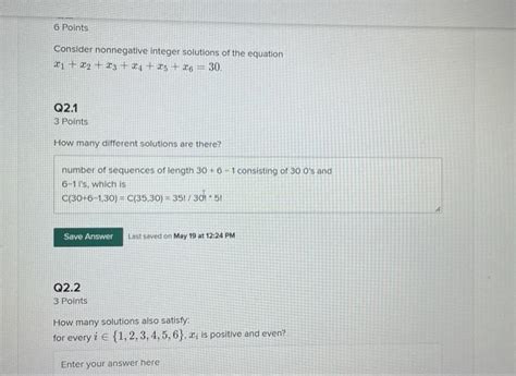 Solved Points Consider Nonnegative Integer Solutions Of Chegg Chegg