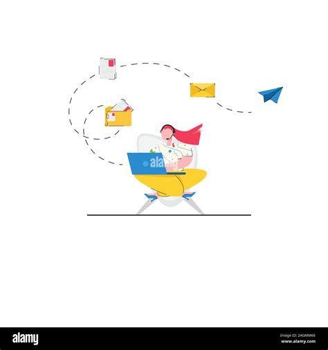 Workflow Management Business Concept Web Page Template Outline Vector Style Vector Stock