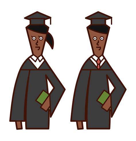 대학생 졸업 의 그림 상체 무료 일러스트 소재집 Kukukeke