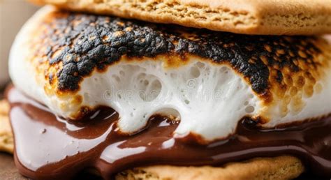 Toasted Marshmallow S More With Melted Chocolate Stock Illustration