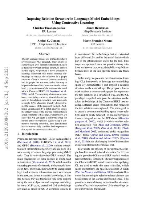 Pdf Imposing Relation Structure In Language Model Embeddings Using