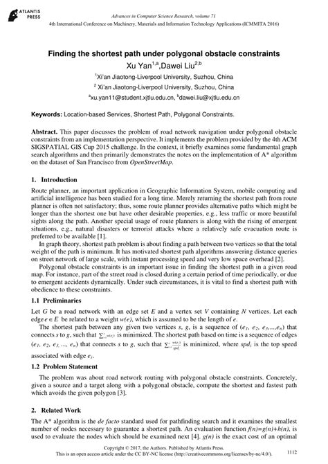 Pdf Finding The Shortest Path Under Polygonal Obstacle Constraints