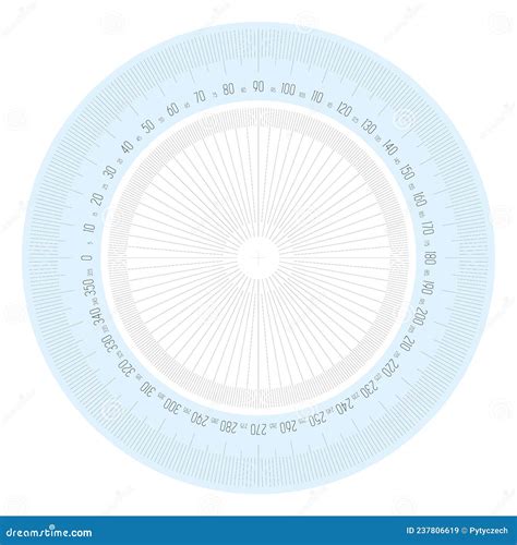 Full 360 Degrees Protractor Measuring Instrument Stock Vector Illustration Of Geometry Curve