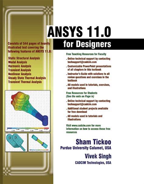Ansys Workbench 140 A Tutorial Approach Book By Prof Sham Tickoo And Cadcim Technologies