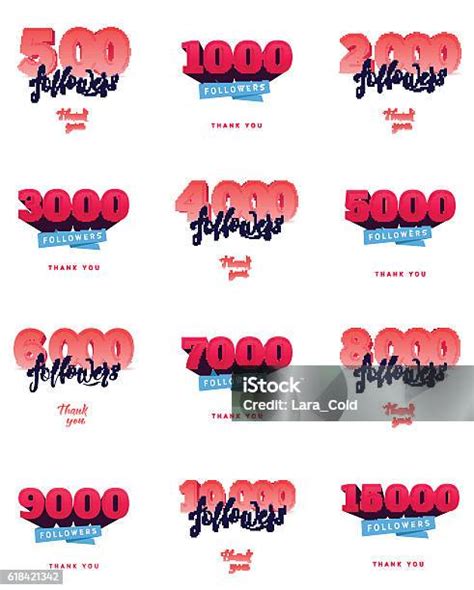 네트워크 친구 및 팔로워를 위한 벡터 감사 디자인 템플릿 Set 감사합니다에 대한 스톡 벡터 아트 및 기타 이미지 감사합니다 건조한 고객 참여 Istock