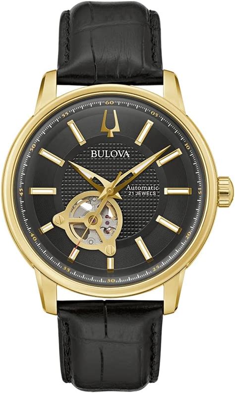 Bulova Mens Classic 3 Hand Automatic Leather Strap Watch