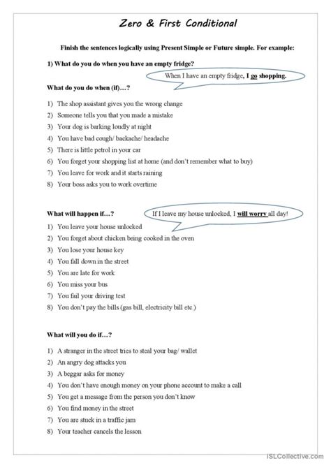Zero First And Second Conditional Interactive Worksheet 58 Off