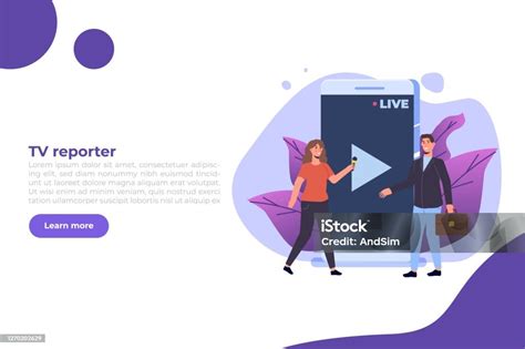 Tv 리포터 캐릭터 기자 특파원 및 카메라 맨 컨셉 벡터 그림입니다 뉴스 캐스터에 대한 스톡 벡터 아트 및 기타 이미지 뉴스 캐스터 디자인 마이크 Istock