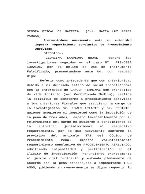 Solicitud De Requerimiento Abreviado Pdf