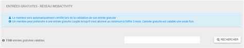 comment valider une entrée gratuite — aide webactivity