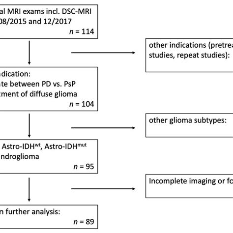 flow chart of patient selection abbreviations dsc mri dynamic