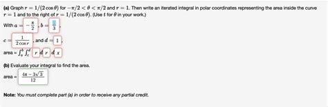 Solved a Graph r cosθ for π
