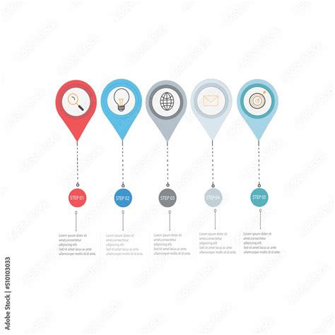 Infographic 5 Element Diagram Graphic Idea Info Option Presentation Step Success