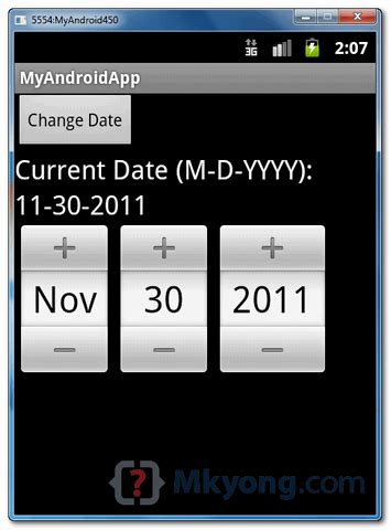 Android Date Picker Example Mkyong Com