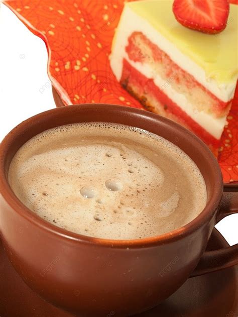 케이크와 함께 라떼 커피 한잔 사진 배경 및 무료 다운로드를위한 그림 Pngtree