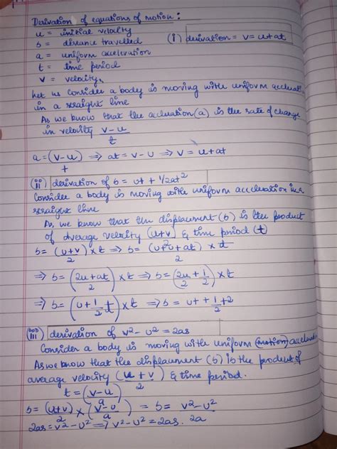 Spice Of Lyfe Physics Formulas For Class 9 Ncert Motion