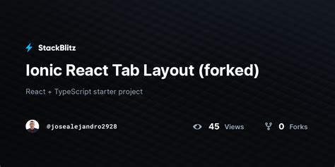 ionic react tab layout forked stackblitz