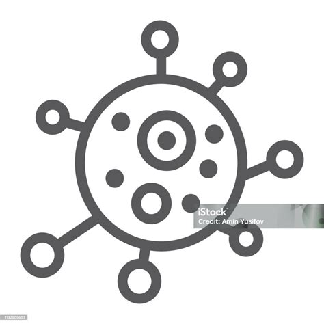 바이러스 라인 아이콘 박테리아와 생물학 미생물 기호 벡터 그래픽 흰색 바탕에 선형 패턴 개념에 대한 스톡 벡터 아트 및 기타