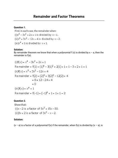 Math 1 Pdf Factorization Polynomial