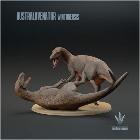 3d Printable Australovenator Wintonensis Fighting By Miniature Museum