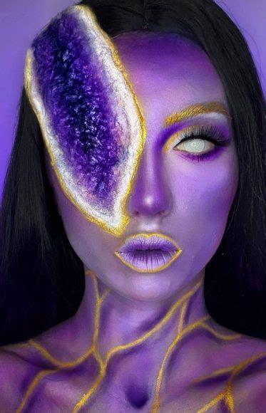 40 Spooky Halloween Makeup Transformation Ideas Geode Makeup Look