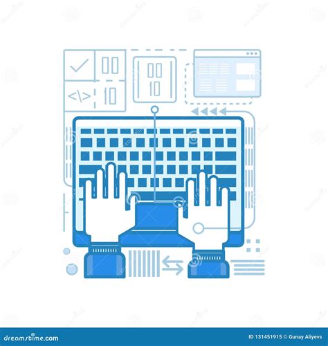 Modern Smooth Coding Programmer Typing Design Icons For Web And