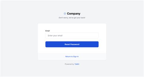 Tailwind CSS Password Reset Pages Tailkit