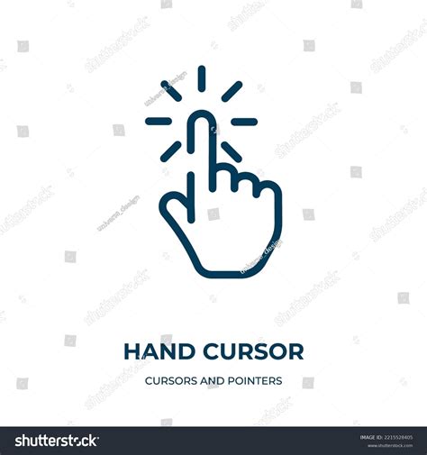 Hand Cursor Icon Linear Vector Illustration Stock Vector Royalty Free Shutterstock