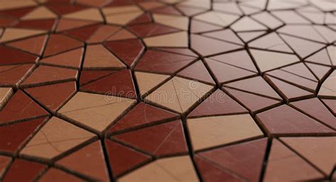 Geometric Marble Tile Pattern With Triangular Shapes In Earthy Tones Stock Illustration