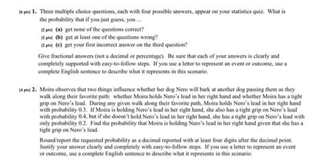 solved [6 pts] 1 three multiple choice questions each with