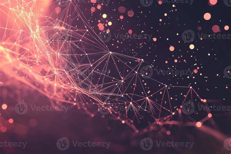 Futuristic Digital Network Visualization With Glowing Nodes And Lines