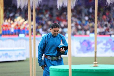 Монгол Улсын Ерөнхийлөгч Ухнаагийн Хүрэлсүх Үндэсний их баяр наадмыг нээж үг хэллээ