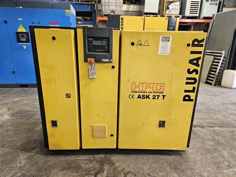 HPC ASK27T 15Kw Screw Compressor With Inbuilt Air Dryer 10 BAR 77CFM Air Supply UK