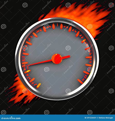 Speedmeter On Fire Abstract Concept Stock Illustration Illustration Of Drive Engine