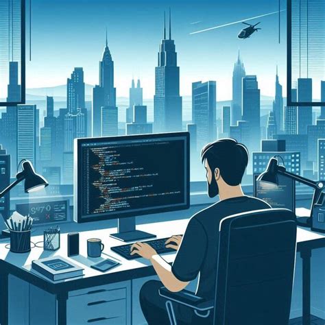 Software Developer Working On A Coding Project In Front Of A Computer