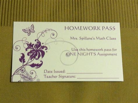 Teaching Homework Passes