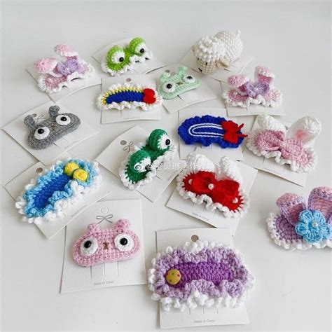 Kẹp Tóc Len Móc Handmade Kẹp Tóc Dễ Thương Cho Bé Mẫu Màu Sắc Vui