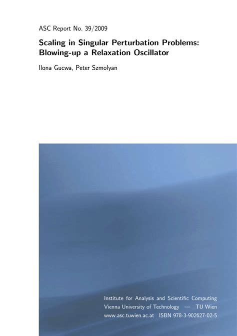 Pdf Scaling In Singular Perturbation Problems Blowing Up A Relaxation Oscillator