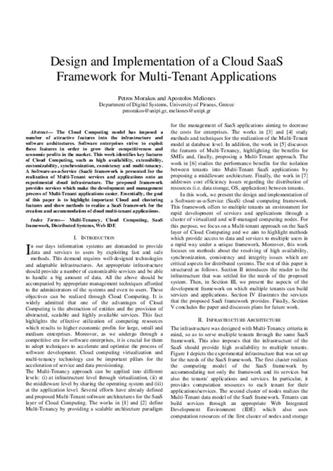 Pdf Design And Implementation Of A Cloud Saas Framework For Multi
