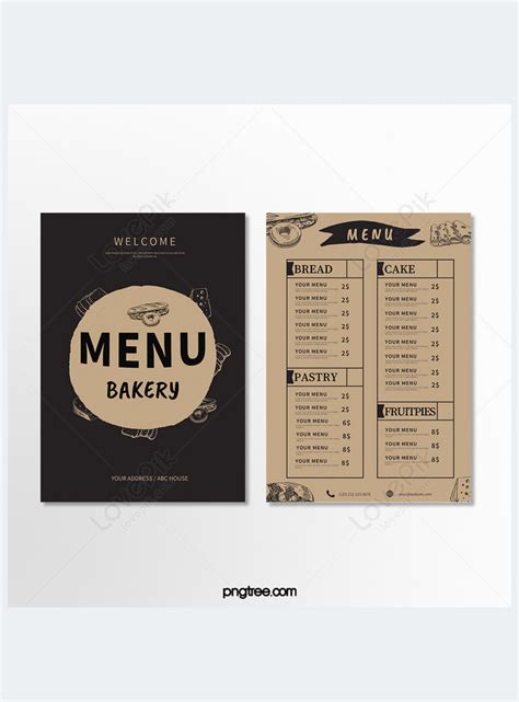 간단한 복고풍 베이커리 가게 메뉴 이미지 사진 464868233 무료 다운로드